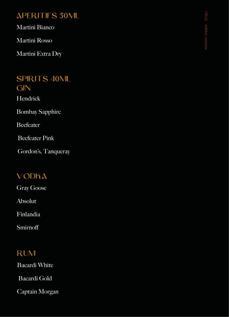 Our Menu – Barranco